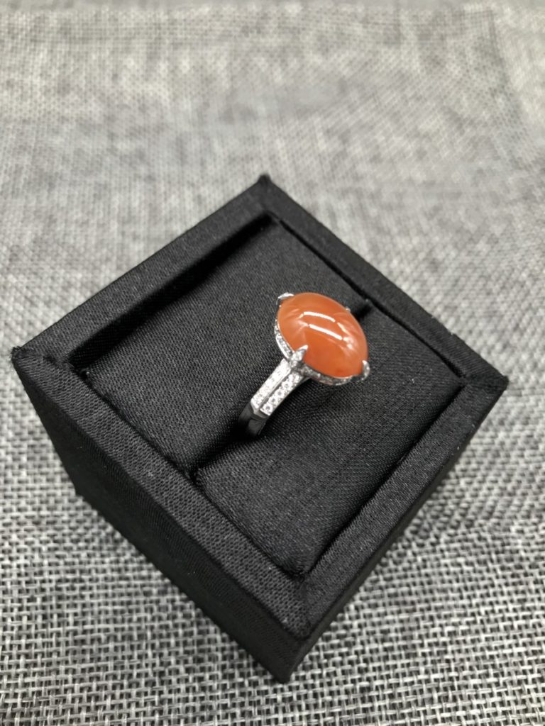 Vivid Red Cabochon Jadeite Ring - Nanyang Jade –Authentic Jewellery ...