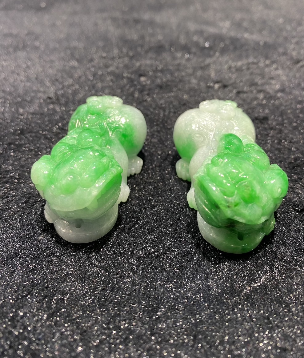 icy translucent whiteish vivid green Pixiu jadeite ornament [SOLD OUT ...