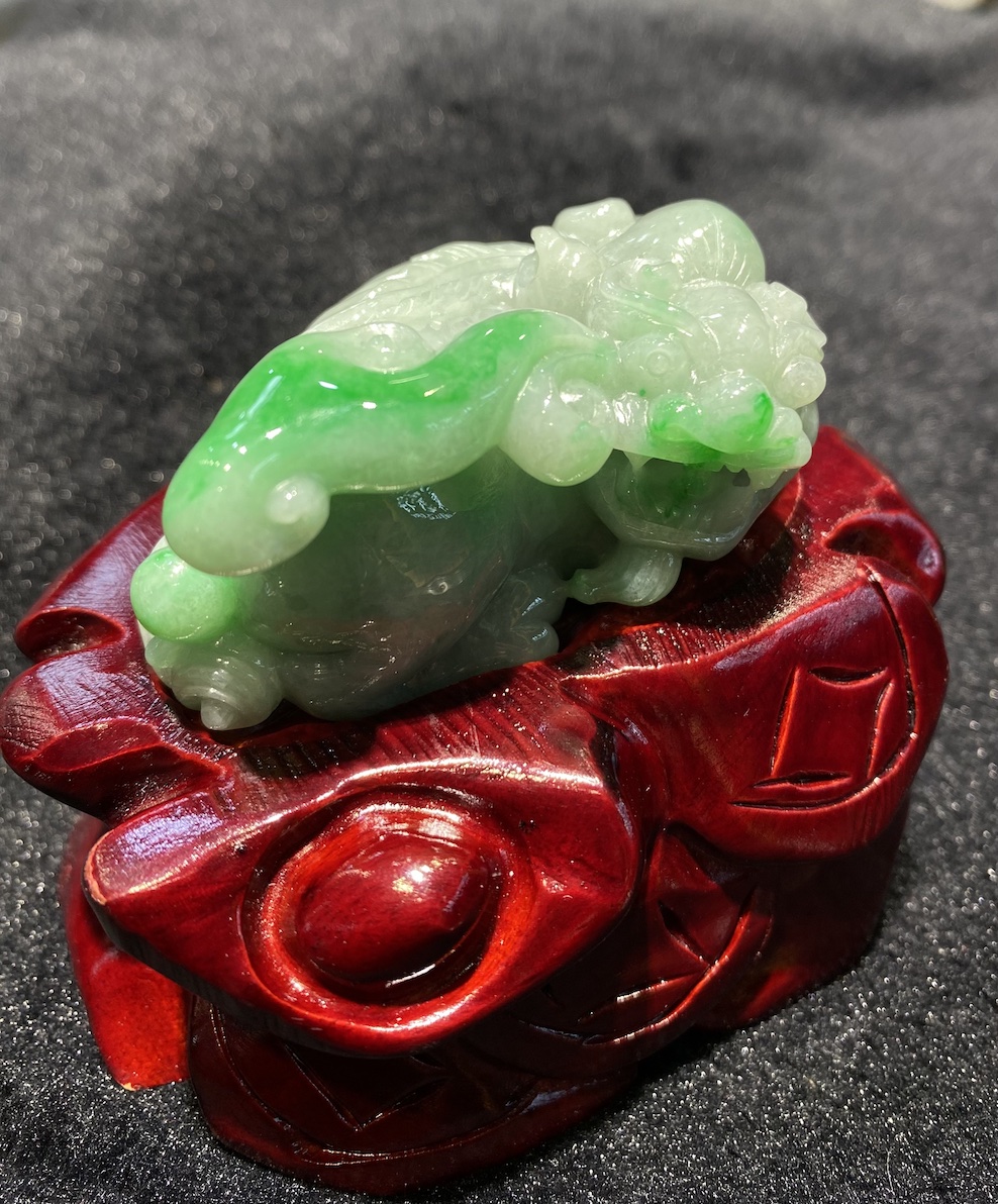 Translucent whiteish green Pixiu jadeite ornament[SOLD OUT] - Nanyang ...