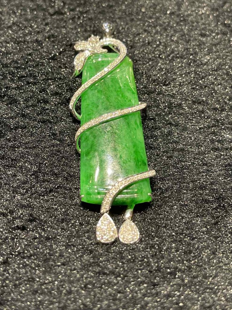 Translucent Dark Green Bamboo Jadeite Pendant - Nanyang Jade –Authentic ...