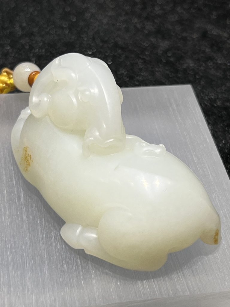 natural white jade goat carving nephrite - Nanyang Jade –Authentic ...
