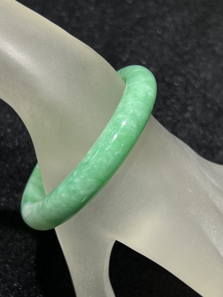 Translucent vivid Apple green jadeite bangle - Nanyang Jade –Authentic ...