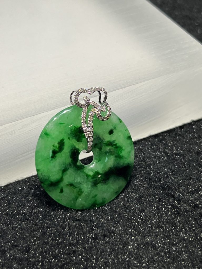 icy translucent old pit green safety knot jadeite pendant - Nanyang ...