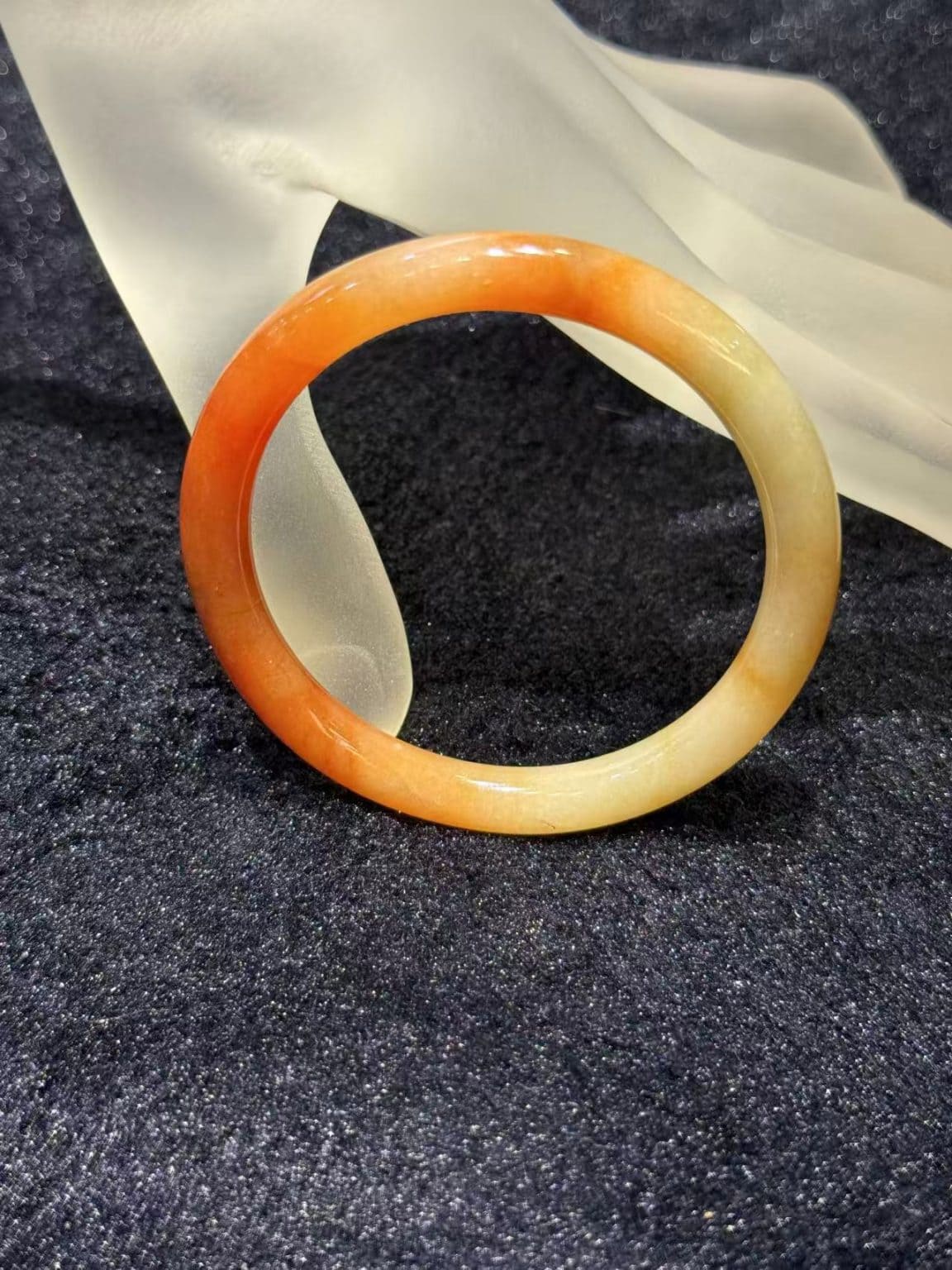 Translucent Orange-Red Jadeite Round Bangle - Nanyang Jade –Authentic ...