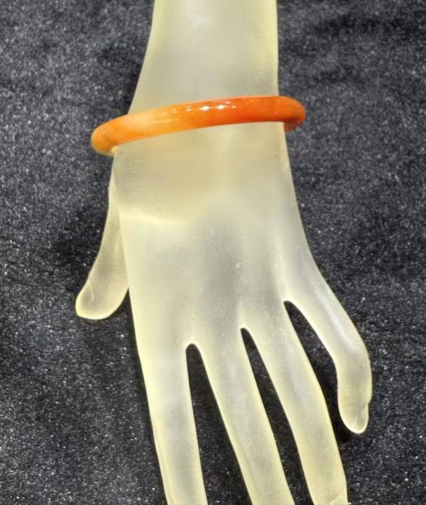 Translucent Orange-Red Jadeite Round Bangle - Nanyang Jade –Authentic ...